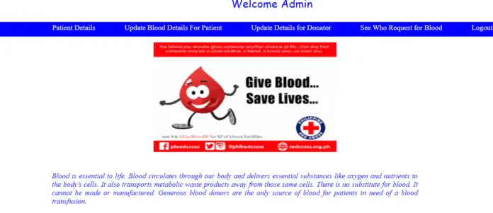 Online Blood Bank Management System in PHP with Source Code