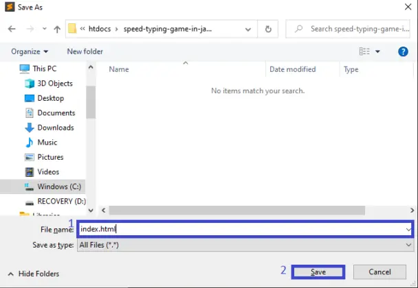 Typing Game in JavaScript with Source Code