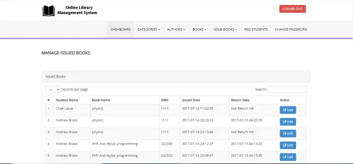 Library Management System Project in PHP with Source Code