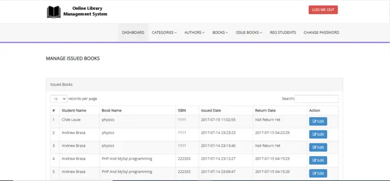 Library Management System Project in PHP with Source Code