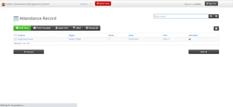 Attendance Management System In Php With Source Code