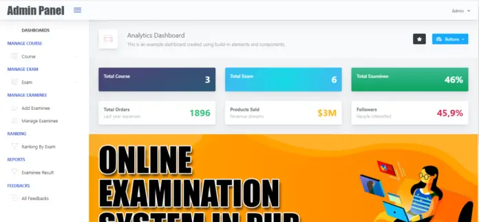 Online Examination System In PHP With Free Source Code