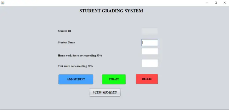Student Grading System Project In Java With Source Code