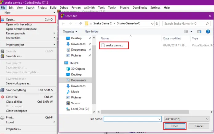 Snake Game Program In C With Source Code