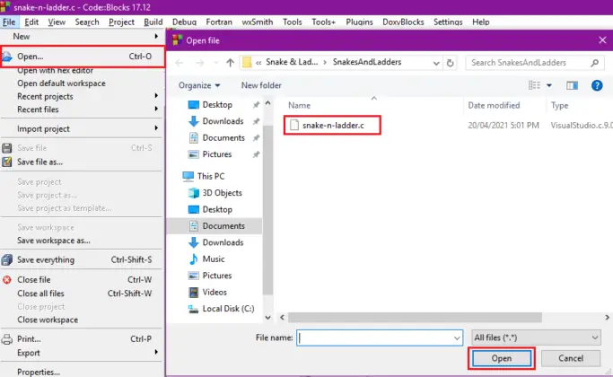 Snakes and Ladders Game in C Language with Source Code