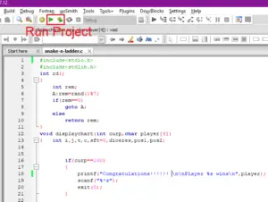 Snakes and Ladders Game in C Language with Source Code