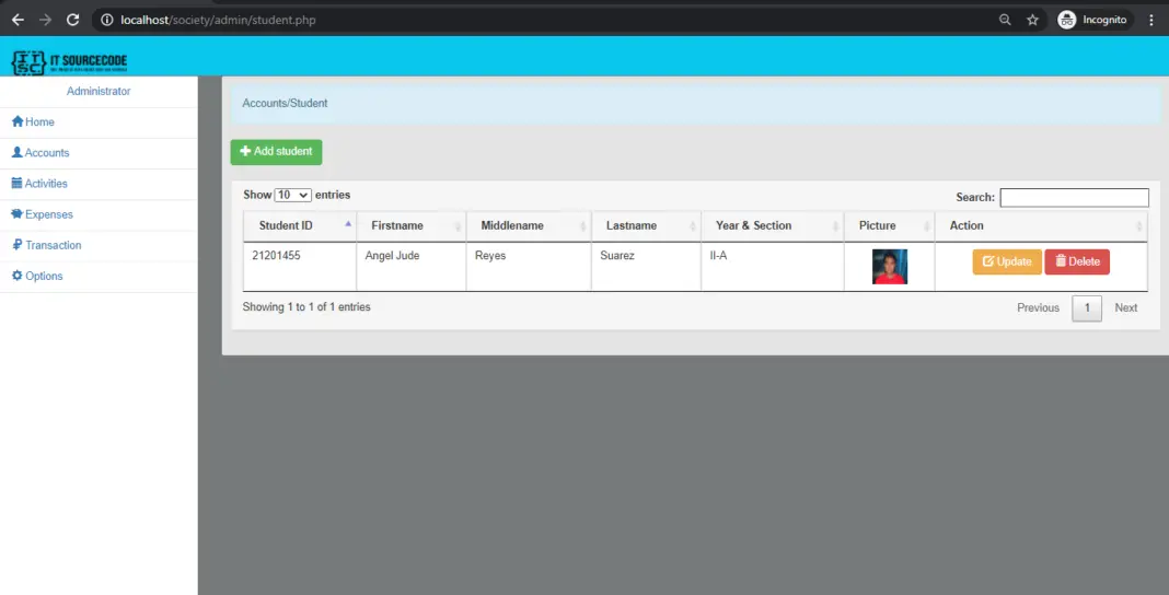 Society Management System Project in PHP Free Download