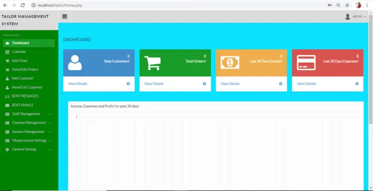 Tailoring Management System Project in PHP with Source Code
