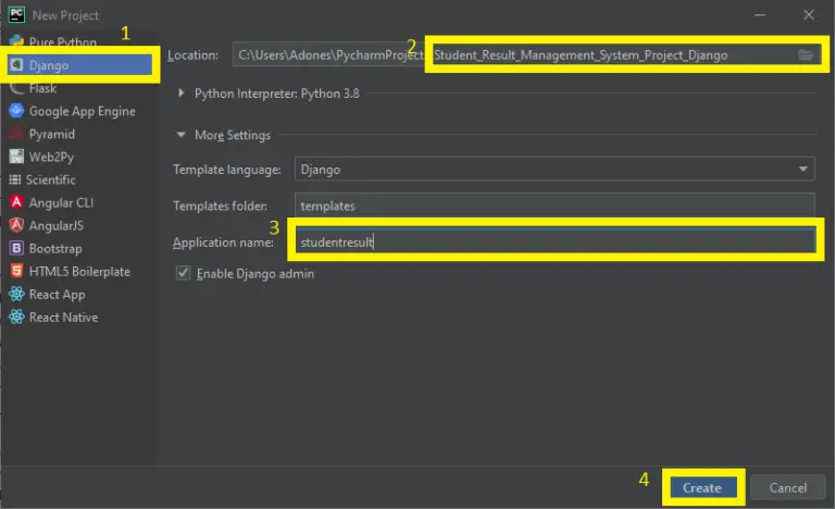 Student Result Management System Project in Django