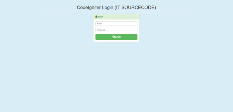 Login Page or Form in CodeIgniter With MySQL