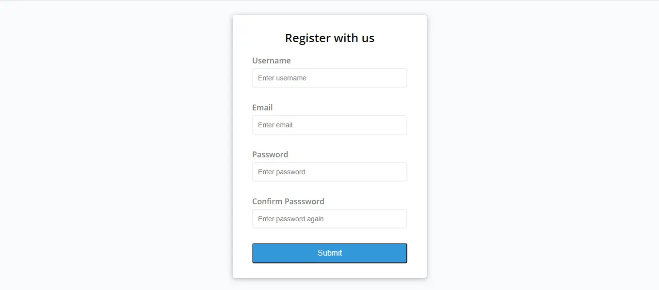Registration Form In HTML With Javascript Validation With Source Code