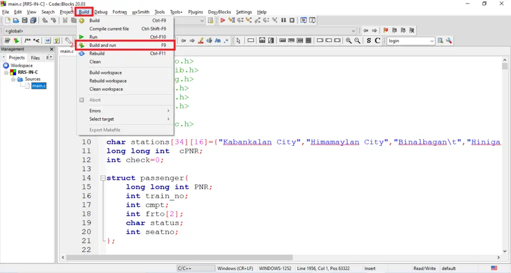 Railway Reservation System Project in C with Source Code