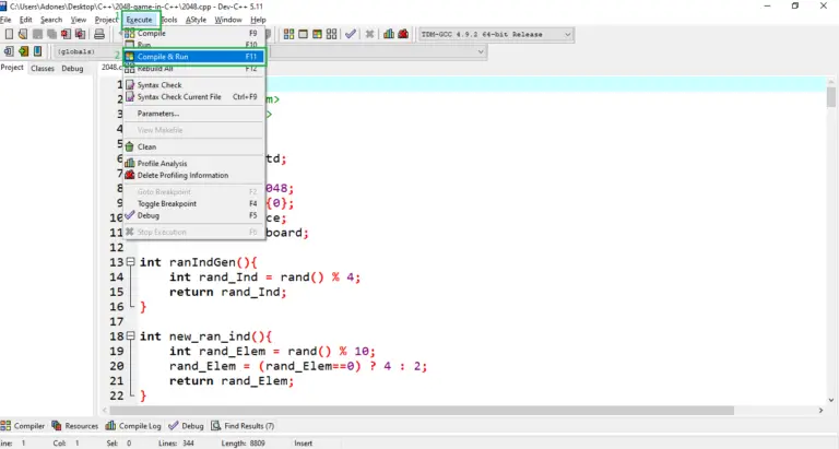 2048 Game Code In C++ With Source Code - Itsourcecode.com