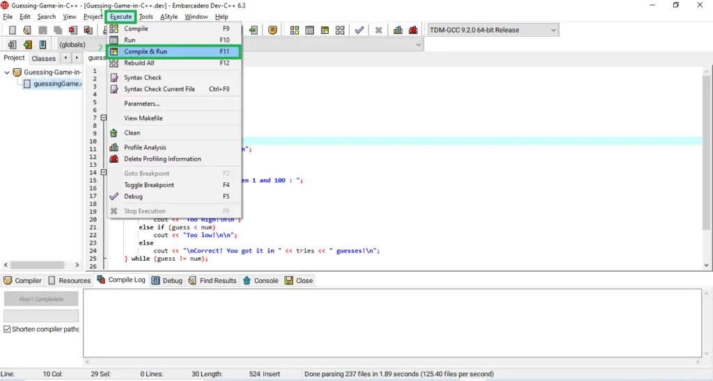 Guessing Game In C++ With Source Code - Itsourcecode.com