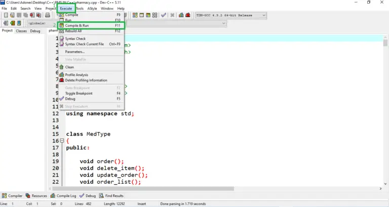 Pharmacy Management System Project in C++ with Source Code