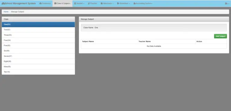 School Management System in PHP CodeIgniter with Source Code