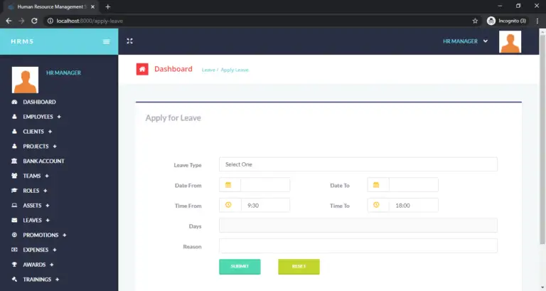 Laravel Human Resource Management System Free Full Download