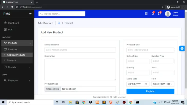 Pharmacy Management System Project in Laravel