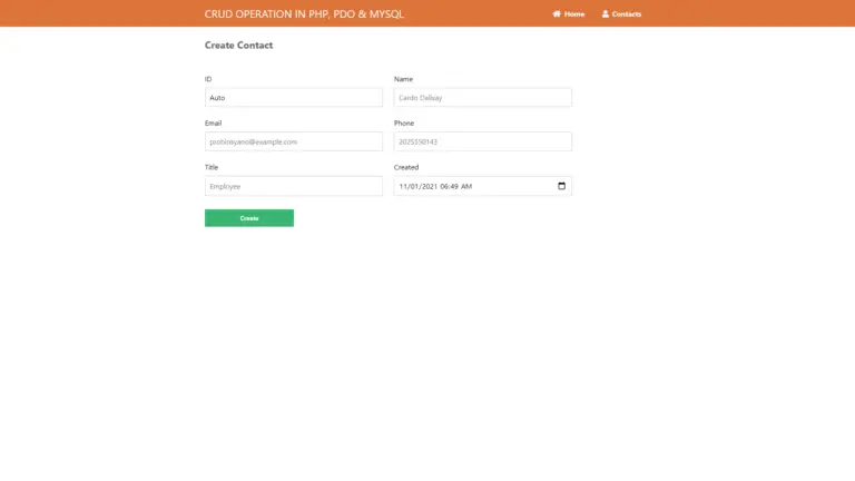 CRUD in PHP and MySQL with Source Code