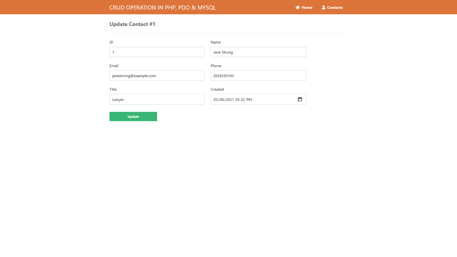 Crud In Php And Mysql With Source Code