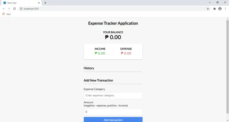 Expense Tracker Application In React Js With Source Code