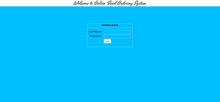 Online Food Ordering System Project in ASP.net FREE Download