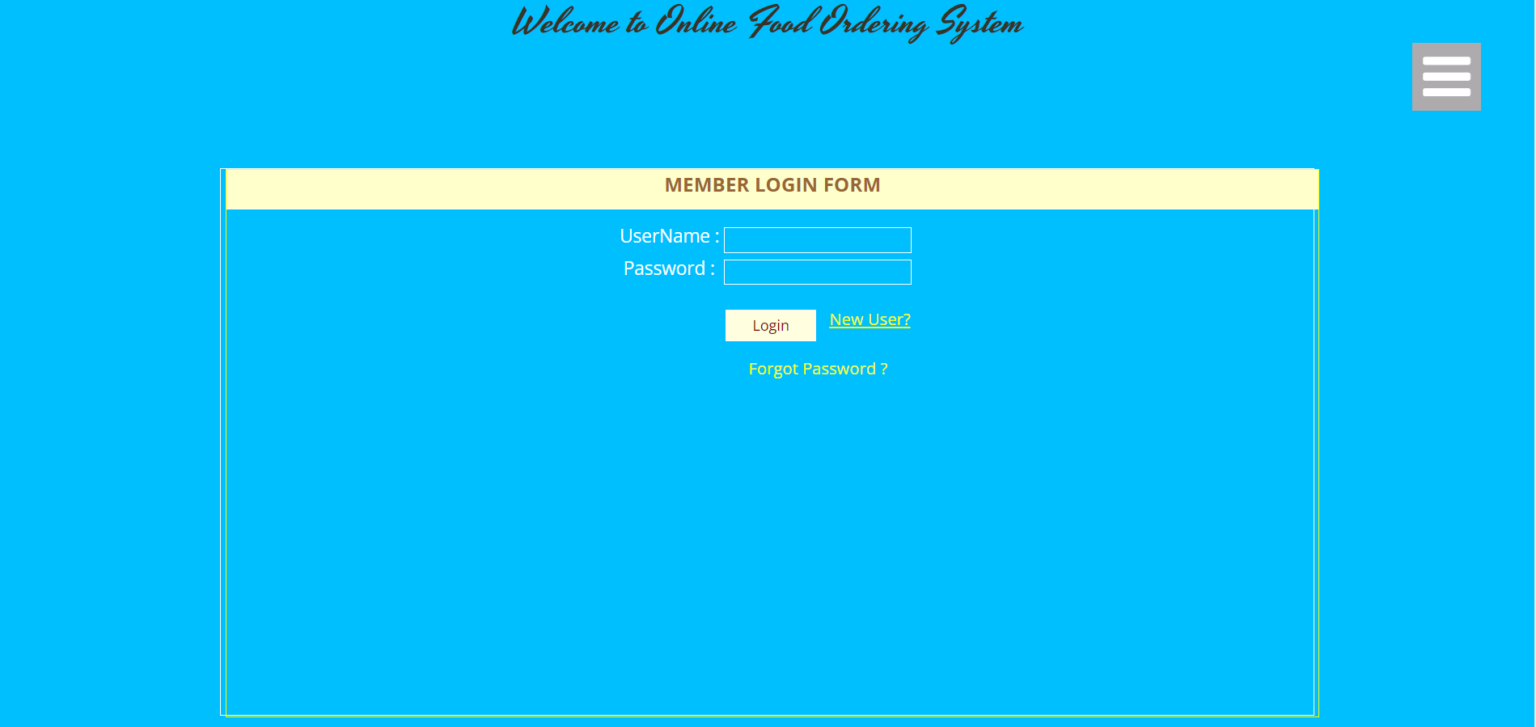 Online Food Ordering System Project in ASP.net FREE Download