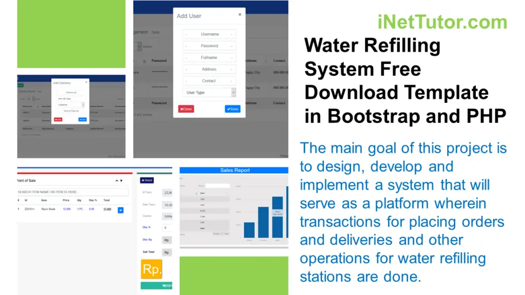Water Refilling System Free Download Template in Bootstrap and PHP