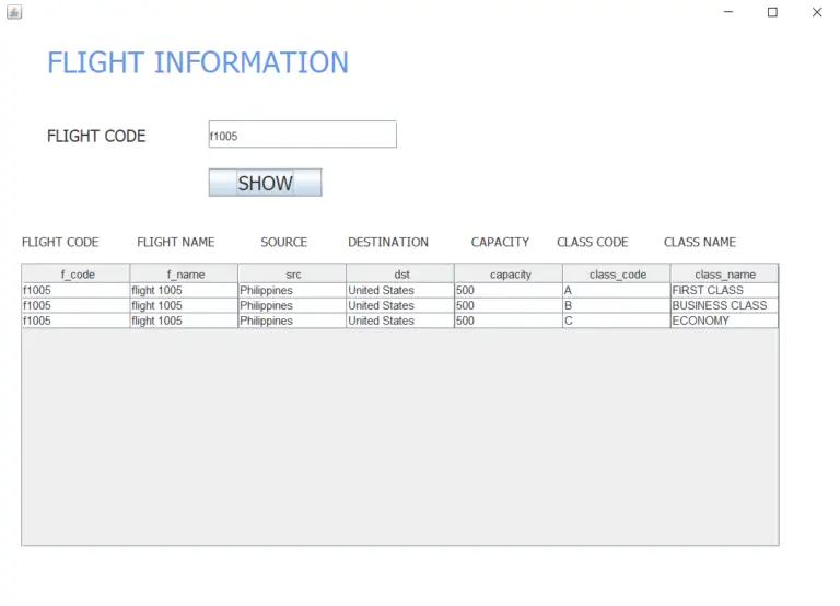 Airline Reservation System Project In Java With Source Code