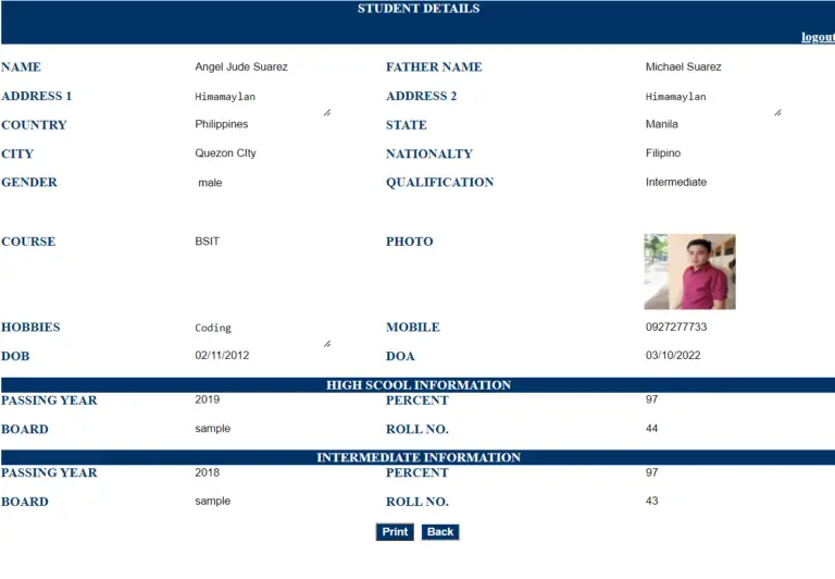 College Management System Project in ASP.net with Source Code