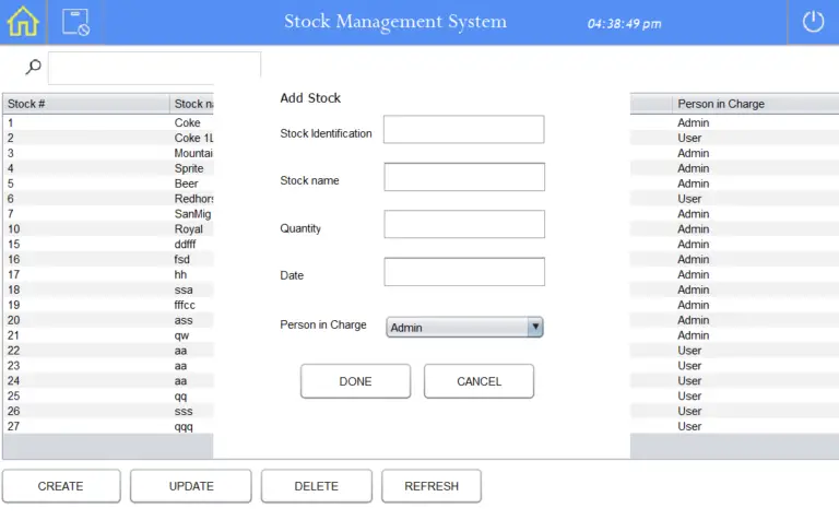 Stock Management System Project in Java with Source Code