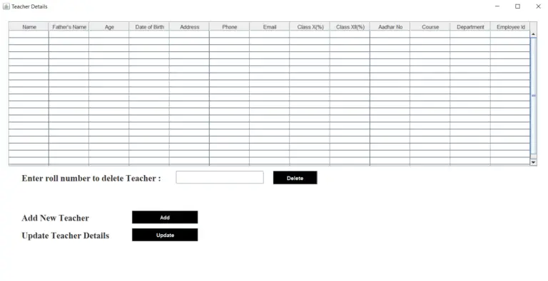 University Management System Project in Java With Source Code