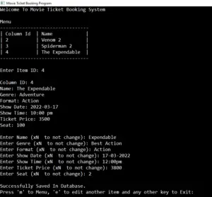 Movie Ticket Booking System Project in C++ and MySQL Database