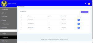 Online Banking Management System Project in Laravel with Source Code