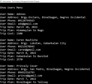 Travel Management System Project in C++ and MySQL Database