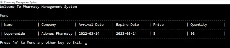 Pharmacy Management System Project in C++ with MySQL Database