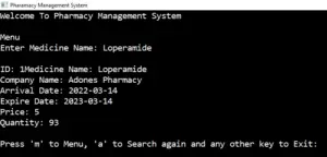 Pharmacy Management System Project in C++ with MySQL Database