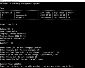 Pharmacy Management System Project in C++ with MySQL Database
