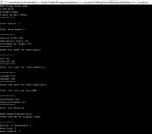 Hotel Management System Project in C++ and MySQL Database