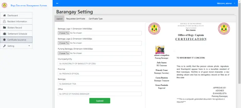 Barangay Management System in Laravel with Source Code
