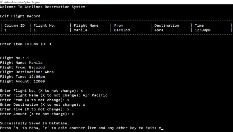 Airlines Reservation System Project in C++ and MySQL Database