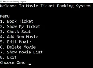 Movie Ticket Booking System Project in C++ and MySQL Database