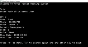 Movie Ticket Booking System Project in C++ and MySQL Database