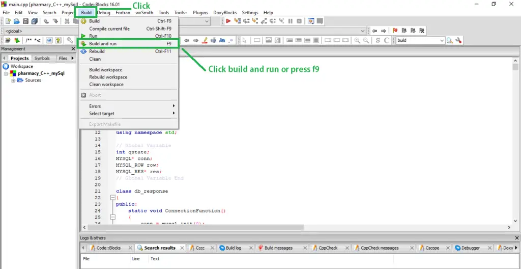 Pharmacy Management System Project in C++ with MySQL Database