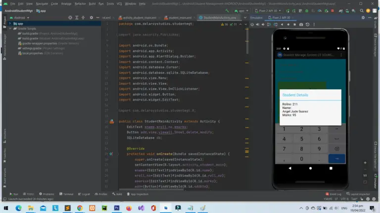 Student Management System Project in Android Source Code