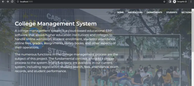 College Management System in React JS with Source Code