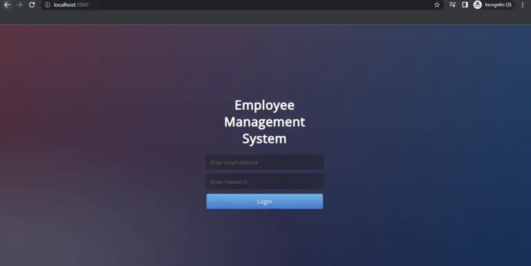 Employee Management System Project in NodeJS with Source Code