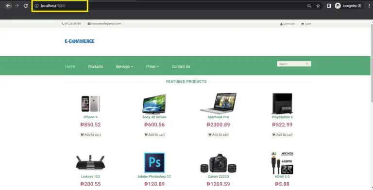 Nodejs Ecommerce with Source Code