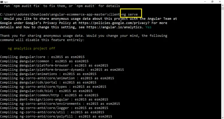 Ecommerce Website Project in Angular JS and MySQL