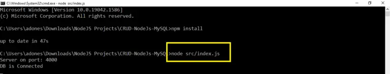 Crud Operation in Nodejs and MySQL with Source Code - 2022